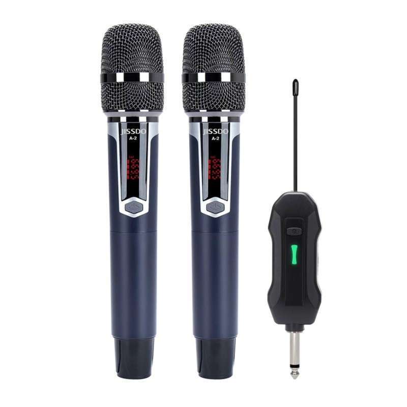 Jual Wireless Microphone Dual Karaoke Mic with Receiver System for ...