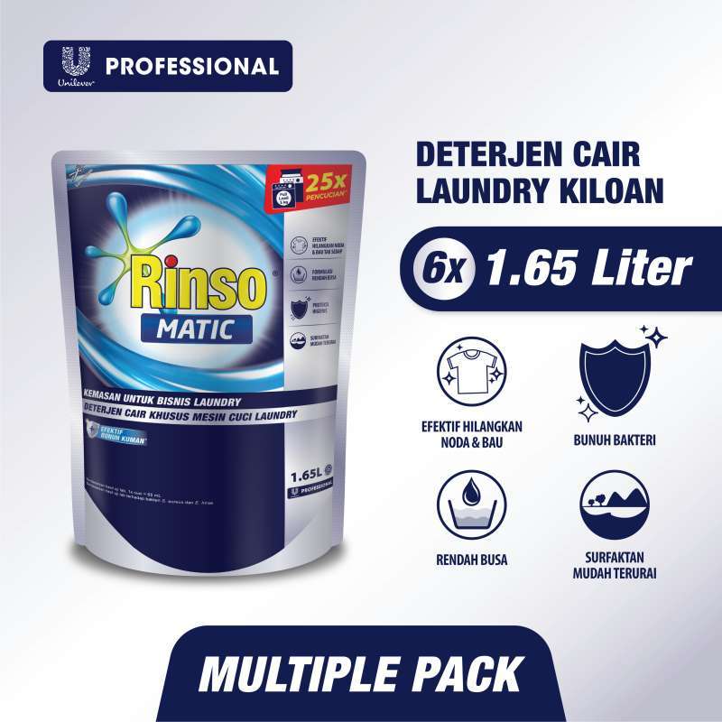 Jual [BANDUNG] Rinso Matic Professional Deterjen Laundry Kiloan Cair 1. ...