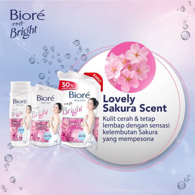 Promo Surabaya - Biore Bright Body Foam Lovely Sakura Pouch Sabun Mandi Cair [800ml] Diskon 25% ...