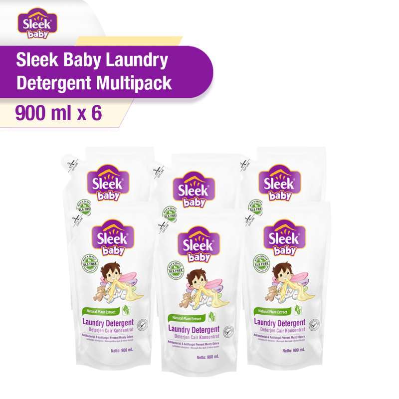 Promo Sleek Baby Laundry Detergent Pouch 900ml Multipack Diskon 25% di ...