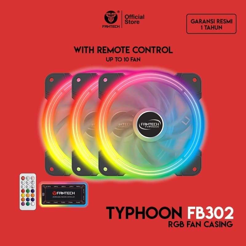 Jual Fantech Fan Casing RGB 12cm TYPHOON FB302 dengan Remote Control di ...