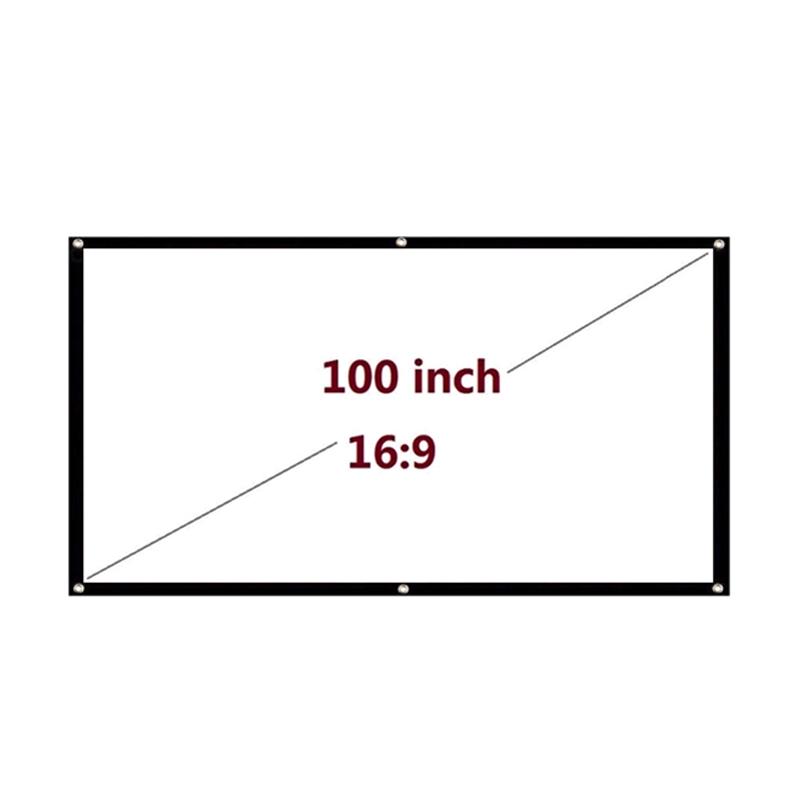 Promo Rockware PVC Fabric Portable Foldable Projector Screen [100 Inch ...