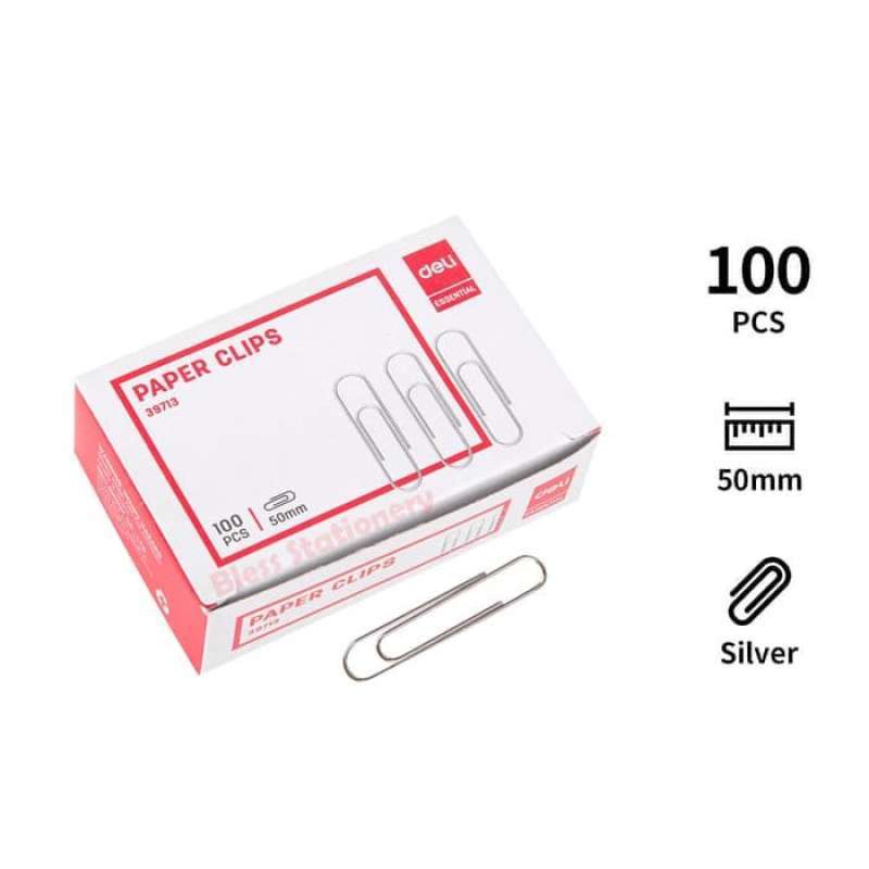 Jual Klip kertas 50mm Penjepit kertas DELI Paper clip di Seller Bless ...