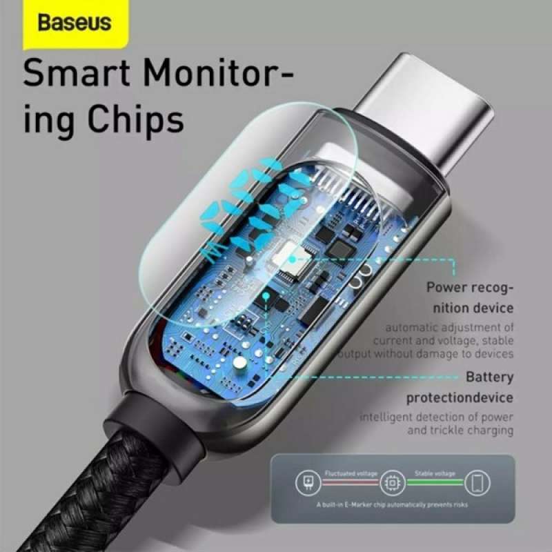 Jual Baseus Pd 100W Usb Type C To Type C Led Display Cable 20V 5A di ...