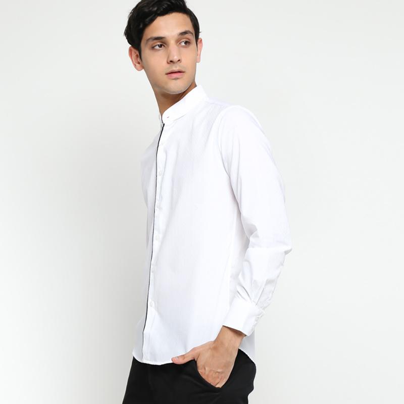 Jual Vm Kerah Shanghai Slimfit Kemeja Panjang Pria - Putih [dolby-list ...