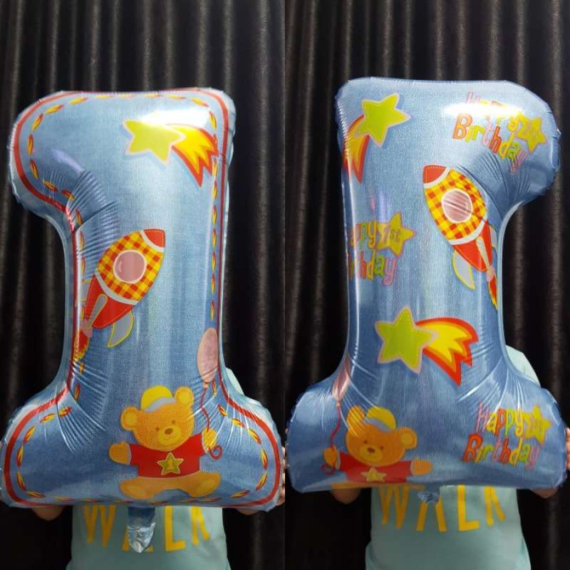 Jual BALON FOIL ANGKA SATU/ BALON ANGKA 1 ST/ BALON ANGKA HAPPY ...