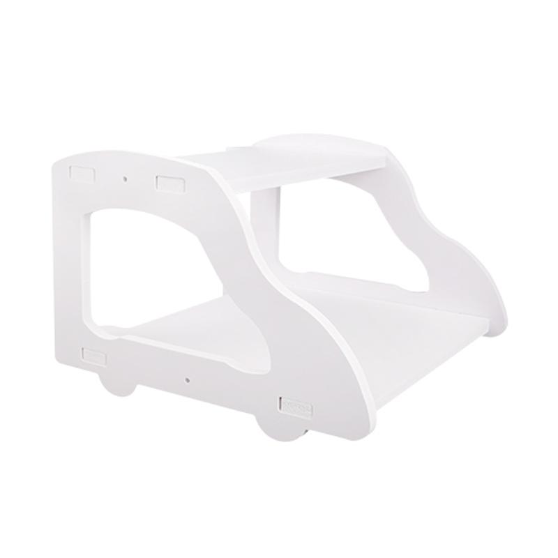 Jual Freemir Double Layer White Floating Wall Shelves for Wifi Router ...