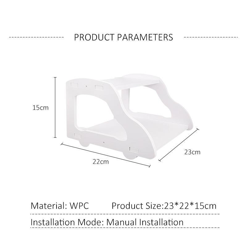 Jual Freemir Double Layer White Floating Wall Shelves for Wifi Router ...