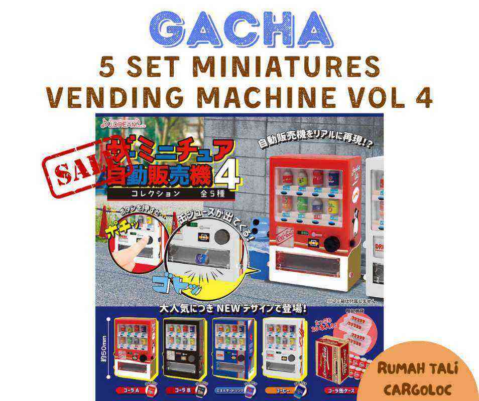 Jual Mainan Miniatur Gacha Set 5 Mini Vending Machine Vol 4 (japan) Di ...