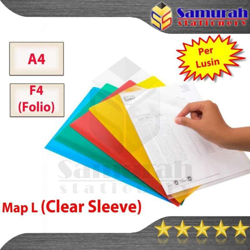 Jual Map L Plastik Bening Ukuran A4 - F4 / Clear Sleeves A4 Folio Warna ...