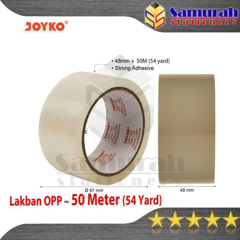Promo Lakban Plastik OPP Tape 48 mm x 50 Meter Joyko Bening - Coklat 2 / Perekat Solatip 54 Yard ...