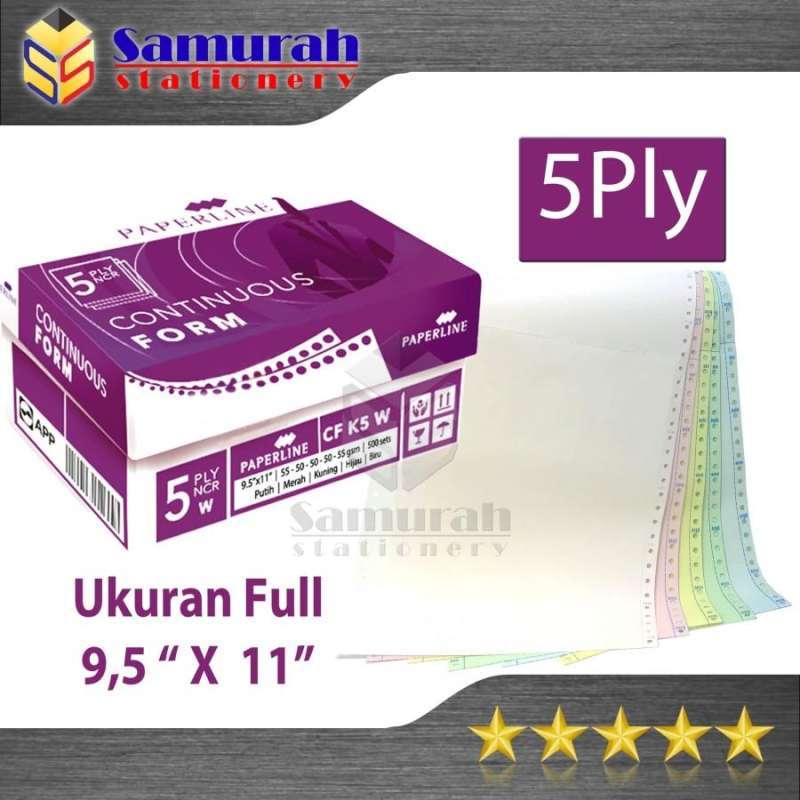 Jual Kertas Continuous Form Paperline 9,5 X 11 K 5 Ply Warna Full ...