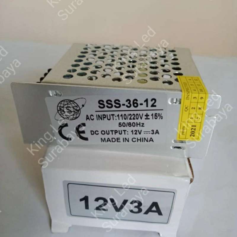 Jual Adaptor 12V 3A Power Supply Switching LED Jaring 3 Ampere 12 Volt DC di Seller KingLed ...
