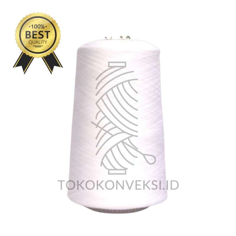 Jual Benang Polyester Warna PUTIH Berat 2 ONS - 40 pcs di Seller Toko ...