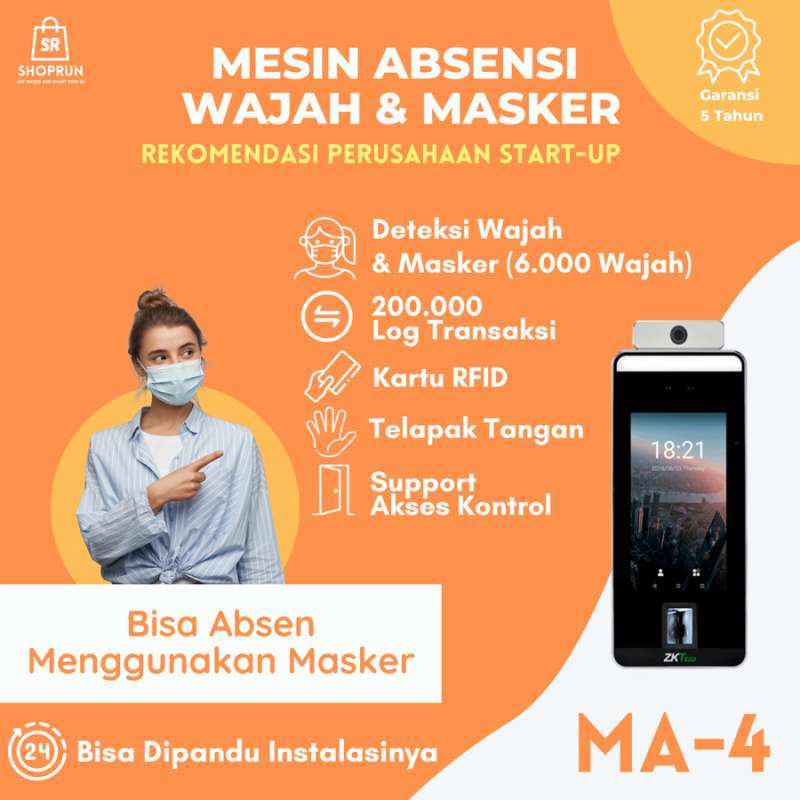 Promo Mesin Absensi Fingerprint & Scan Wajah Deteksi Suhu Ma-4 - V5ltd ...