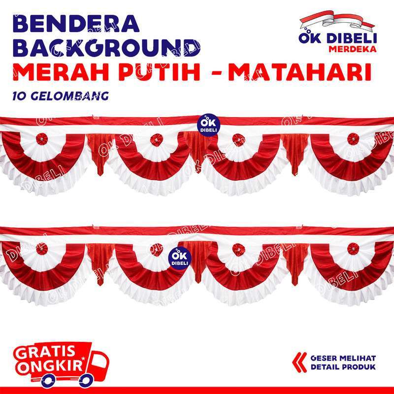 Jual Bendera Background Premium Merah Putih Bendera Backdrop di Seller ...