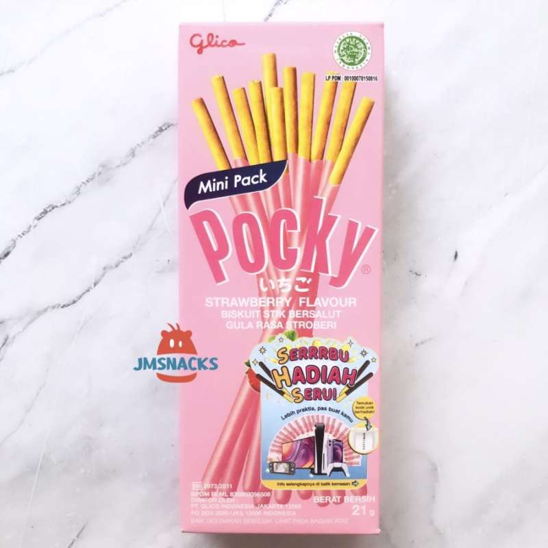 Jual Pocky Mini Strawberry Biskuit [22 gr] di Seller JMSNACKS - Kebon ...