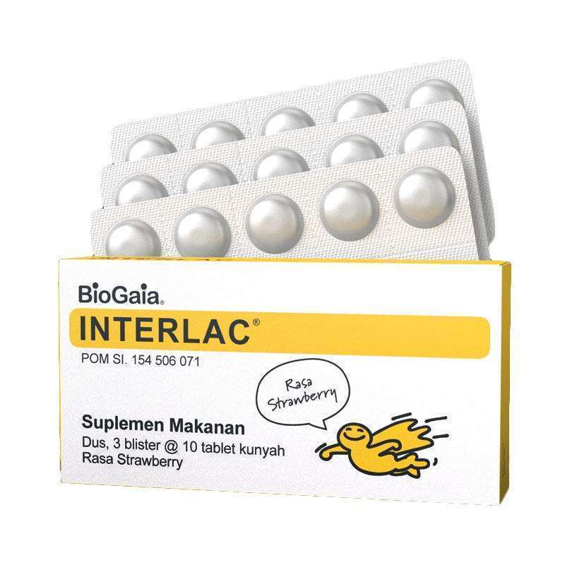 Jual Interlac Probiotik Tablet Kunyah - Strawberry 10 tab di Seller ...