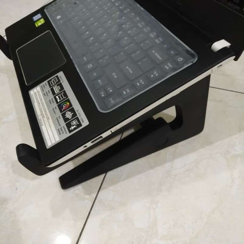 Jual Meja laptop unik Meja stand laptop kayu knockdown mini Hitam ...