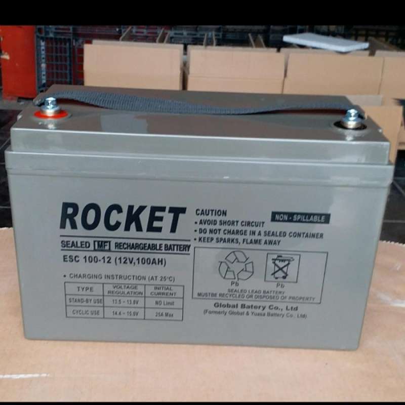 Promo Aki Rocket Esc 100-12 / Battery Ups / Vrla Diskon 15% Di Seller ...