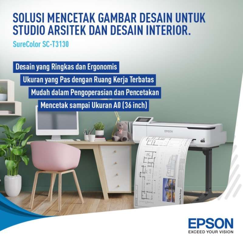 Jual Printer Epson Surecolor Sc-t3130 Sure Color Sc T3130 Stand Plotter A1 24inci Di Seller Mall ...