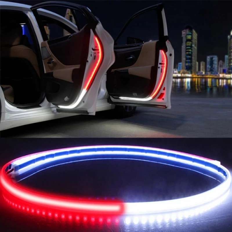 Jual DIY Lampu LED Strip Buka Welcome Warning Pintu Mobil Merah Putih ...