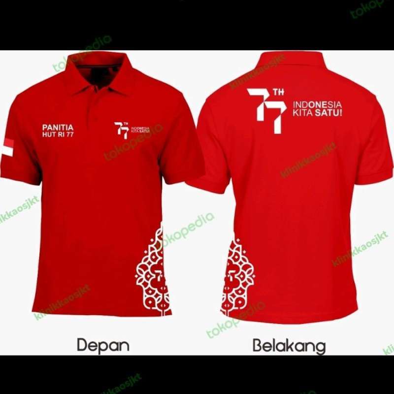 Jual KAOS - BAJU POLO PANITIA HUT RI 77 INDONESIA SATU - KEMERDEKAAN RI 77 - Putih - XXL di ...