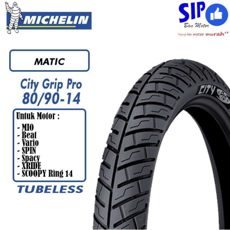 Jual Ban motor matic Michelin City Grip Pro 80 90 14 Tubeless di Seller ...