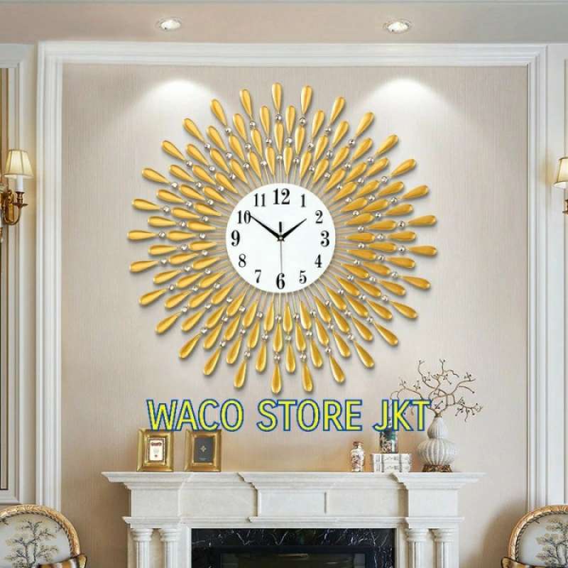 Jual Jam Dinding Rumah 3d Model Luxury Diamond Mewah Minimalis Besar ...