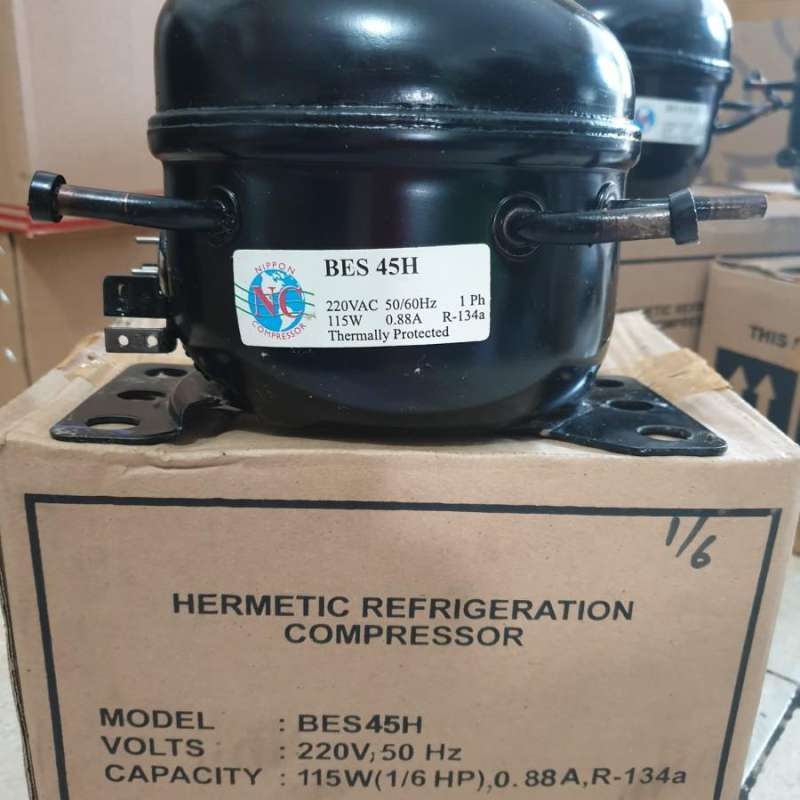 Jual mesin / kompresor / compressor kulkas Nippon BES45H 1/6HP di ...