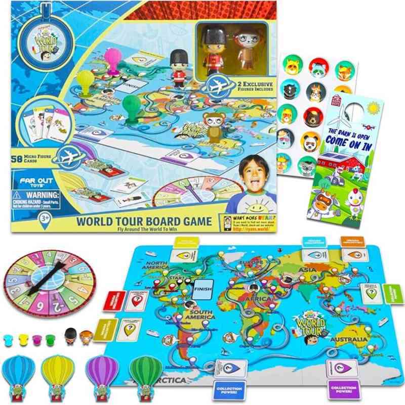 Jual Ryan's World Tour Board Game Game for Kids di Seller fidgetoys.id ...