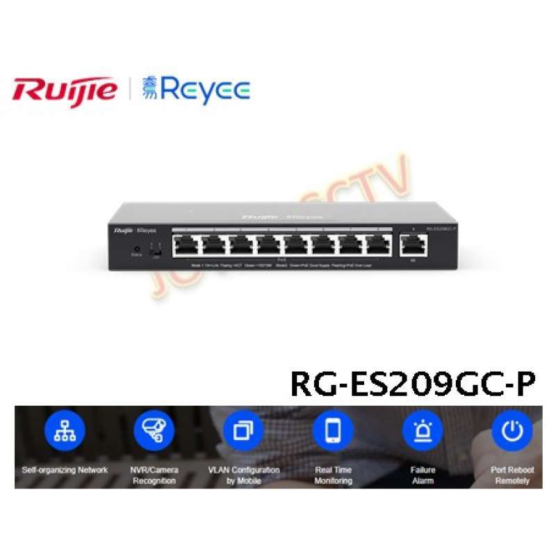 Jual Poe Switch Rg-es209gc-p 8 Poe/poe+ Ports,120w Poe Power Budget Di ...