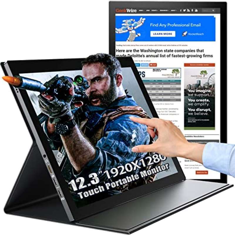 Promo Portable Monitor Touchscreen, EVICIV 12.3” Touchscreen Display ...