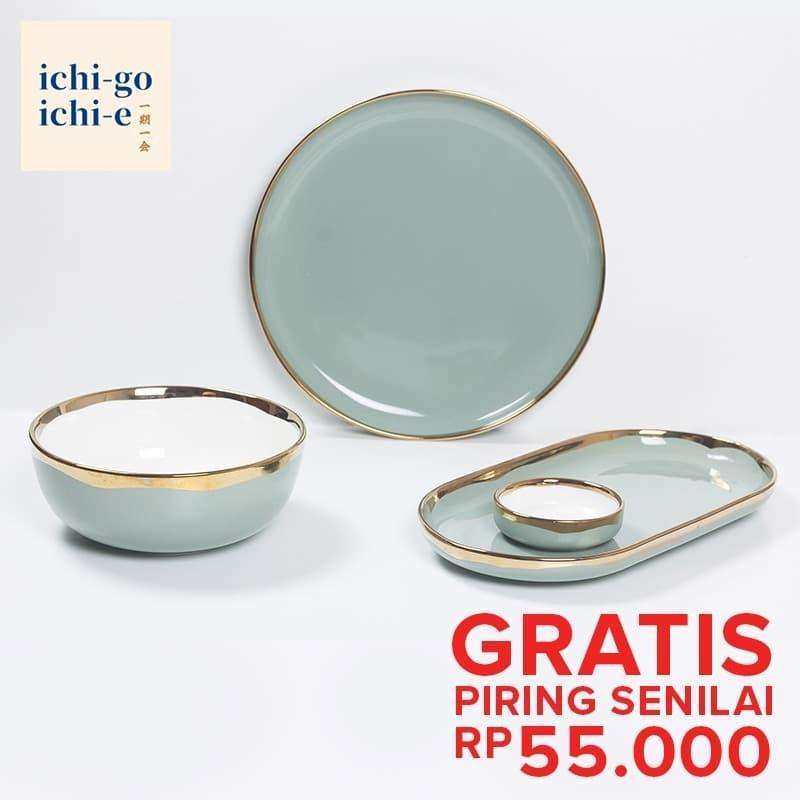 Jual Set Piring Makan Cantik Keramik Emas/ Morandi Hand painted Gold ...