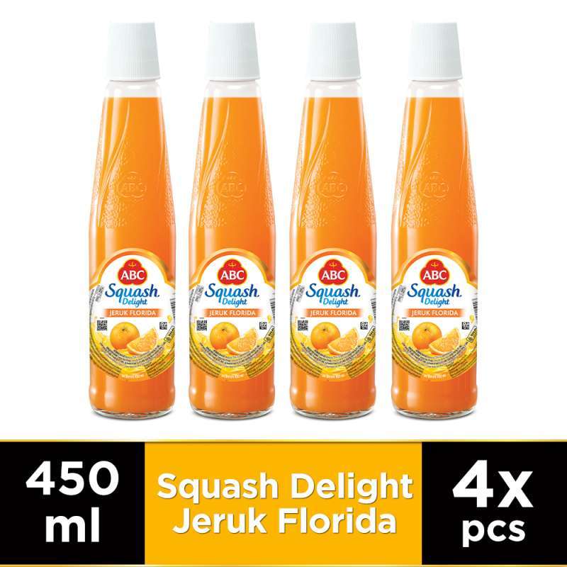 Jual Abc Sirup Squash Delight Jeruk Florida 450 Ml - Multi Pack 4 Pcs ...