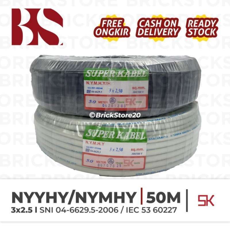 Promo Kabel Nyyhy Super 3x2.5 Serabut 3 X 2.5 50m 50 Meter Diskon 10% ...