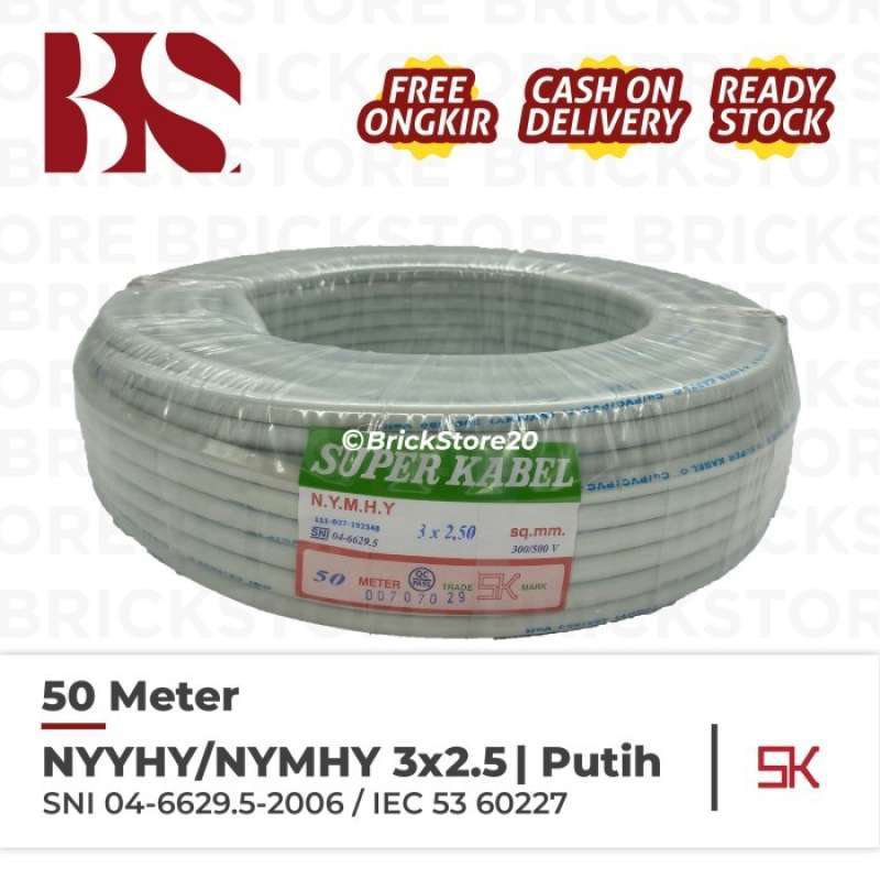 Promo Kabel Nyyhy Super 3x2.5 Serabut 3 X 2.5 50m 50 Meter Diskon 10% ...