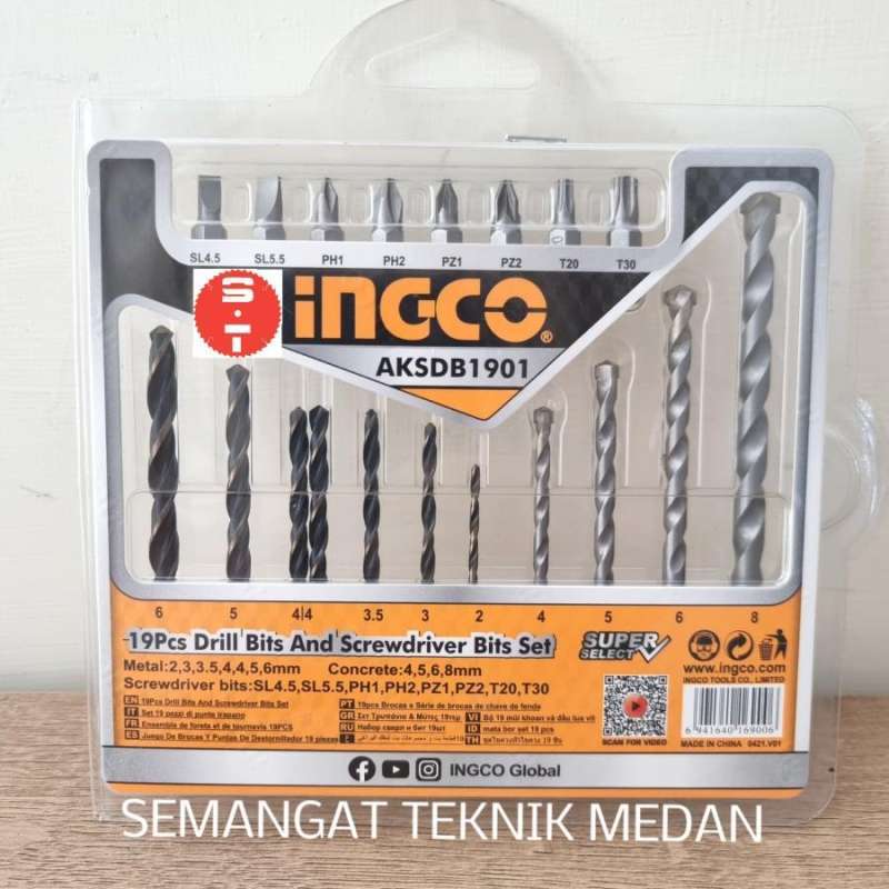 Jual 19pcs AKSDB1901 MATA BOR BESI METAL BETON OBENG SCREW SEKRUP SET ...