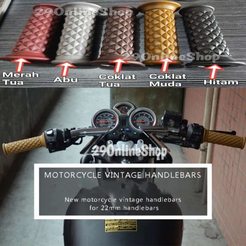 Jual HANDGRIP HANDFAT GRIP GAS MOTOR CAFE RACER JAP STYLE SCRAMBLER ...