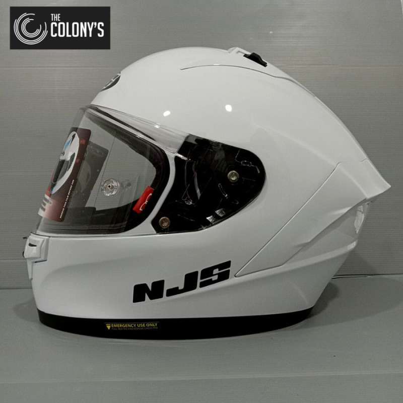 Jual Helm Njs Zx-1r Full Face Solid Polos White Glossy Sni Dot Terbaru ...