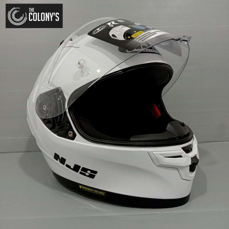Jual Helm Njs Zx-1r Full Face Solid Polos White Glossy Sni Dot Terbaru ...