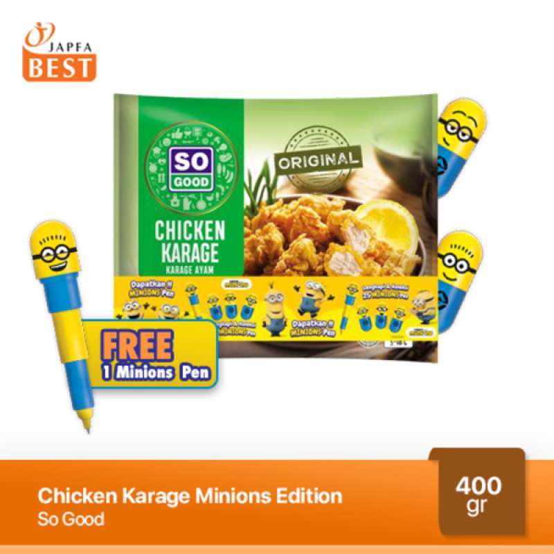 Promo So Good Chicken Karage / Karage Ayam 400 gr FREE MINIONS PEN ...