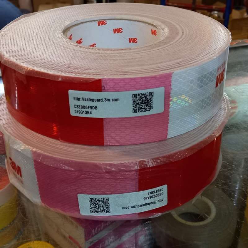 Jual Sticker Reflective Diamond Grade 3m- Scotlet Merah Putih 3m 2 X ...
