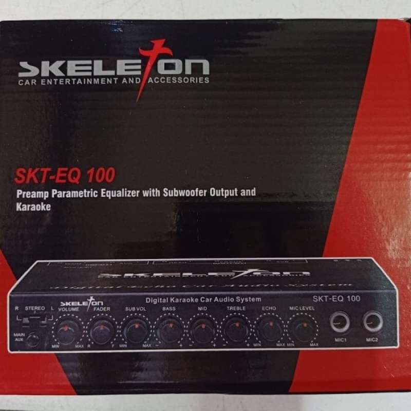 Jual preamp Equalizer skeleton EQ100 with subwoofer output and karaoke ...
