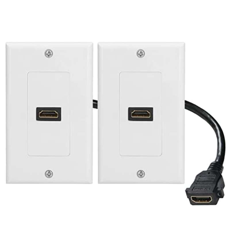 Promo HDMI Wall Plate 4K, HDMI Outlet Wall Plate 1 Port (2-Pack) with 7 ...
