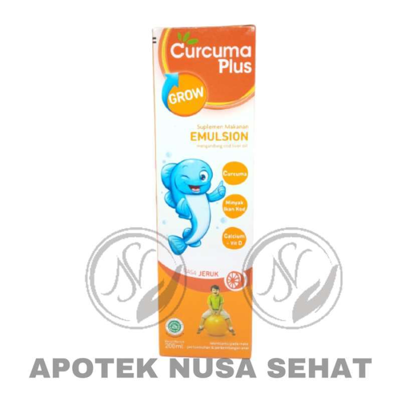 Promo Curcuma Plus Grow Emulsion Rasa Jeruk Sirup 200 Ml Diskon 17% di ...