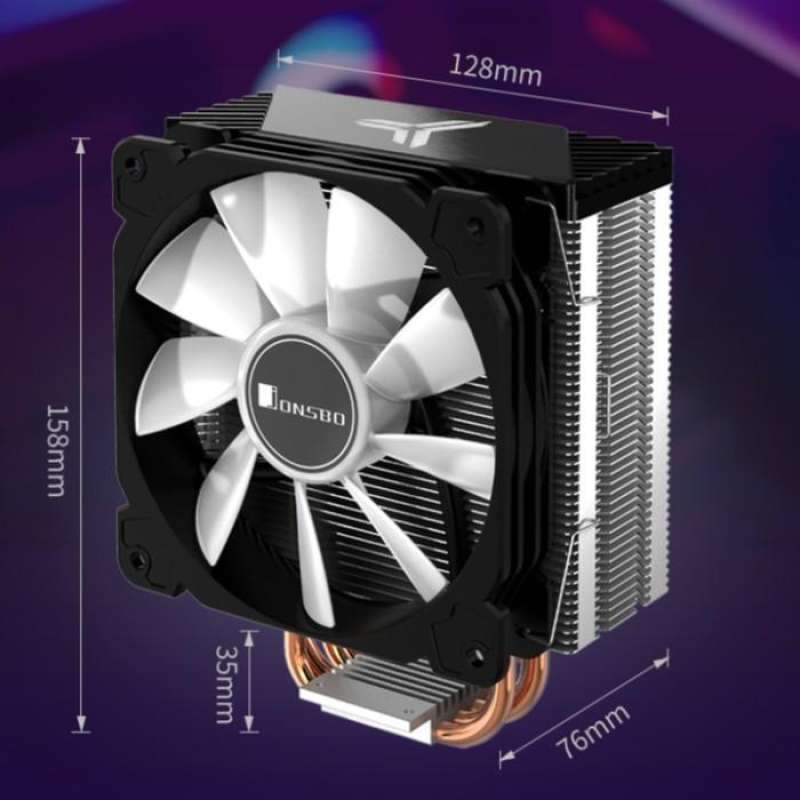 Jual Jonsbo Cr-1000 Black Rgb Rainbow Hsf Air Cpu Cooler Cooling 120mm ...