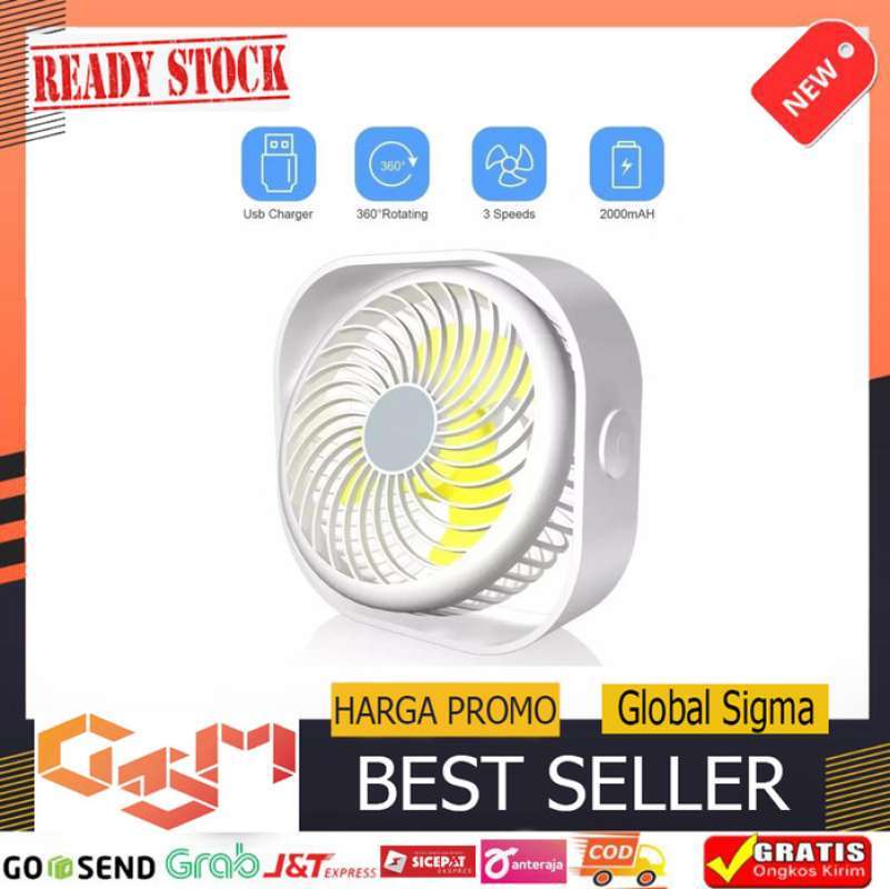 Jual Kipas Angin Kecil Meja Portable Charge Tenaga Batre Battery Kotak ...