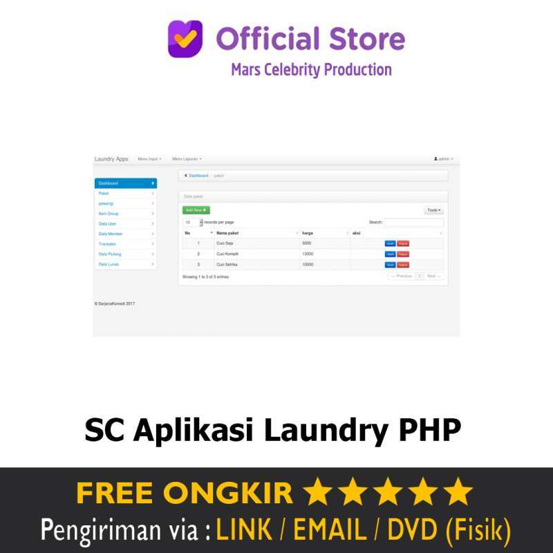 Jual Source Code Aplikasi Tempat Cuci Pakaian Laundry Berbasis Web PHP Baju Laundri Loundry ...