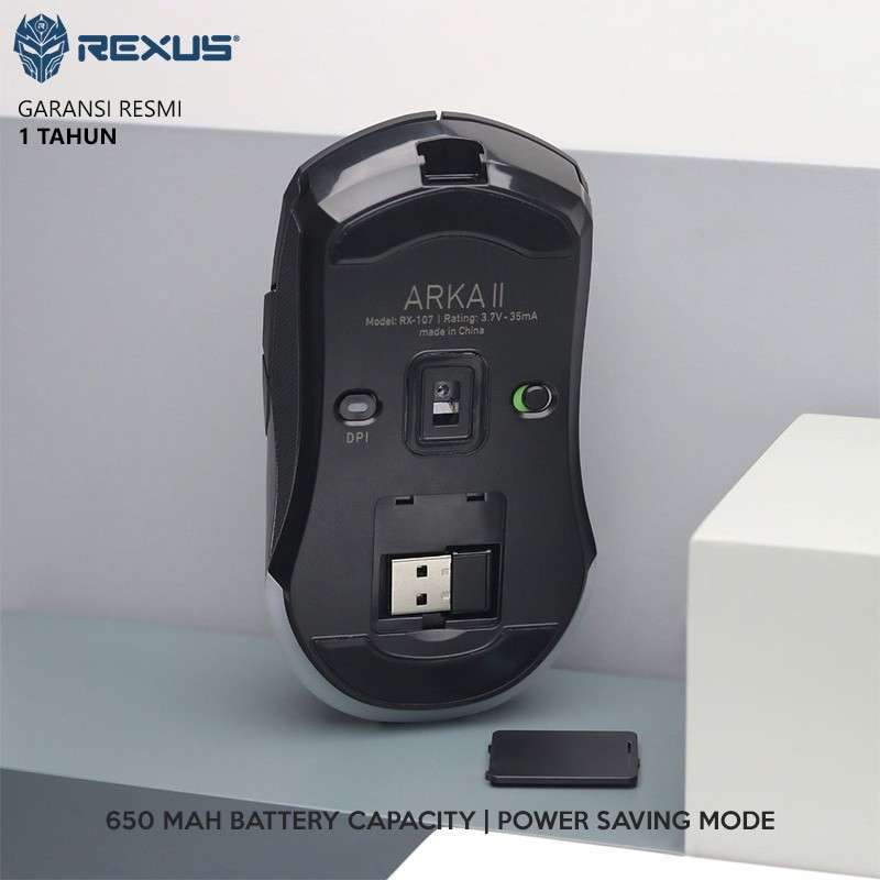 Jual Rexus Arka Ii Rx-107 Mouse Gaming Wireless Dual Connection - Black ...